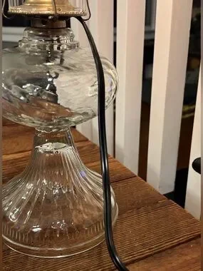 Accents | Clear Glass Hurricane Oil Table Lamp Conversion With Chimney ...